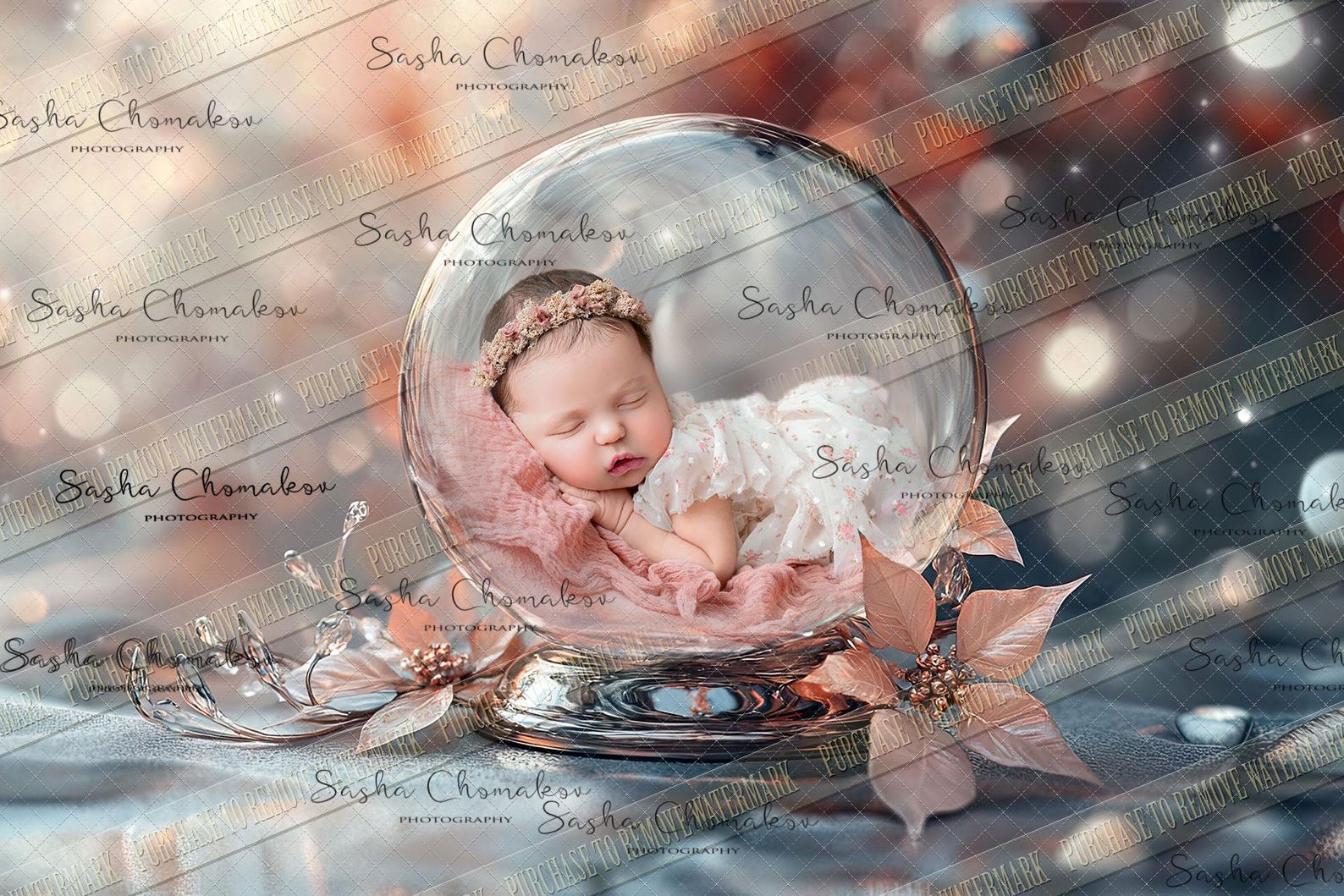 Digital Backdrop, Background Newborn Baby Girl Boy Christmas Glass ...