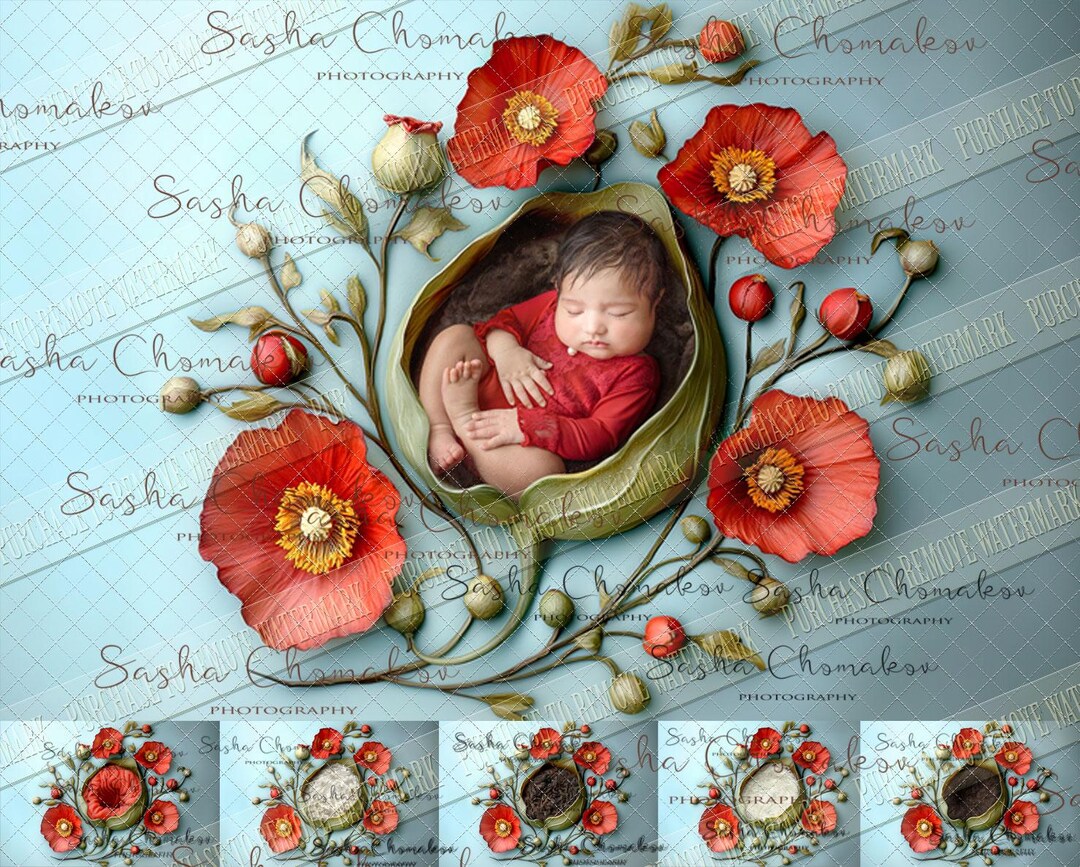 Digital Backgrounds Backdrops Newborn Baby Girls Bum up Pose Poppy ...