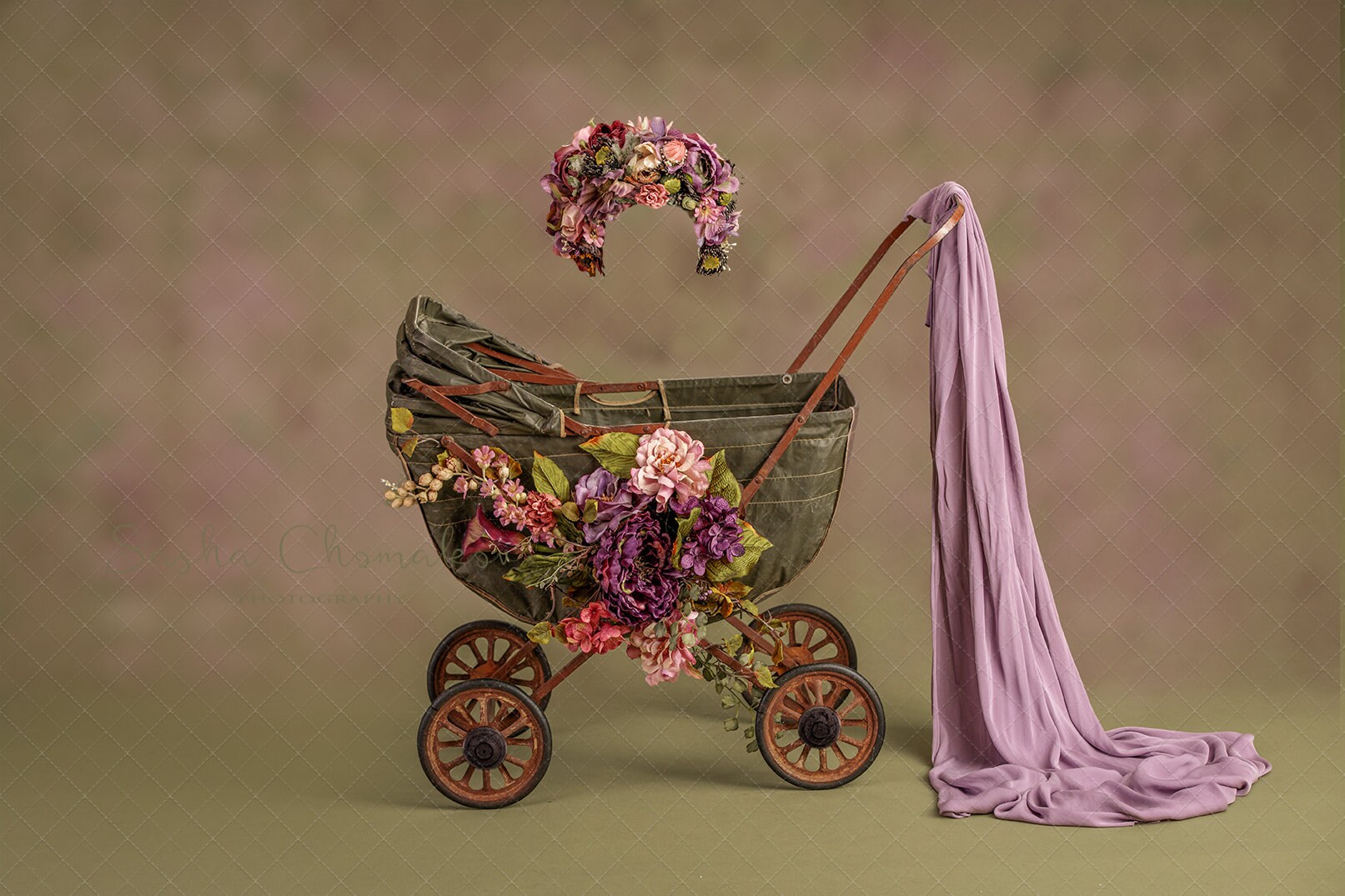 Digital backdrop background newborn baby girl vintage | Etsy