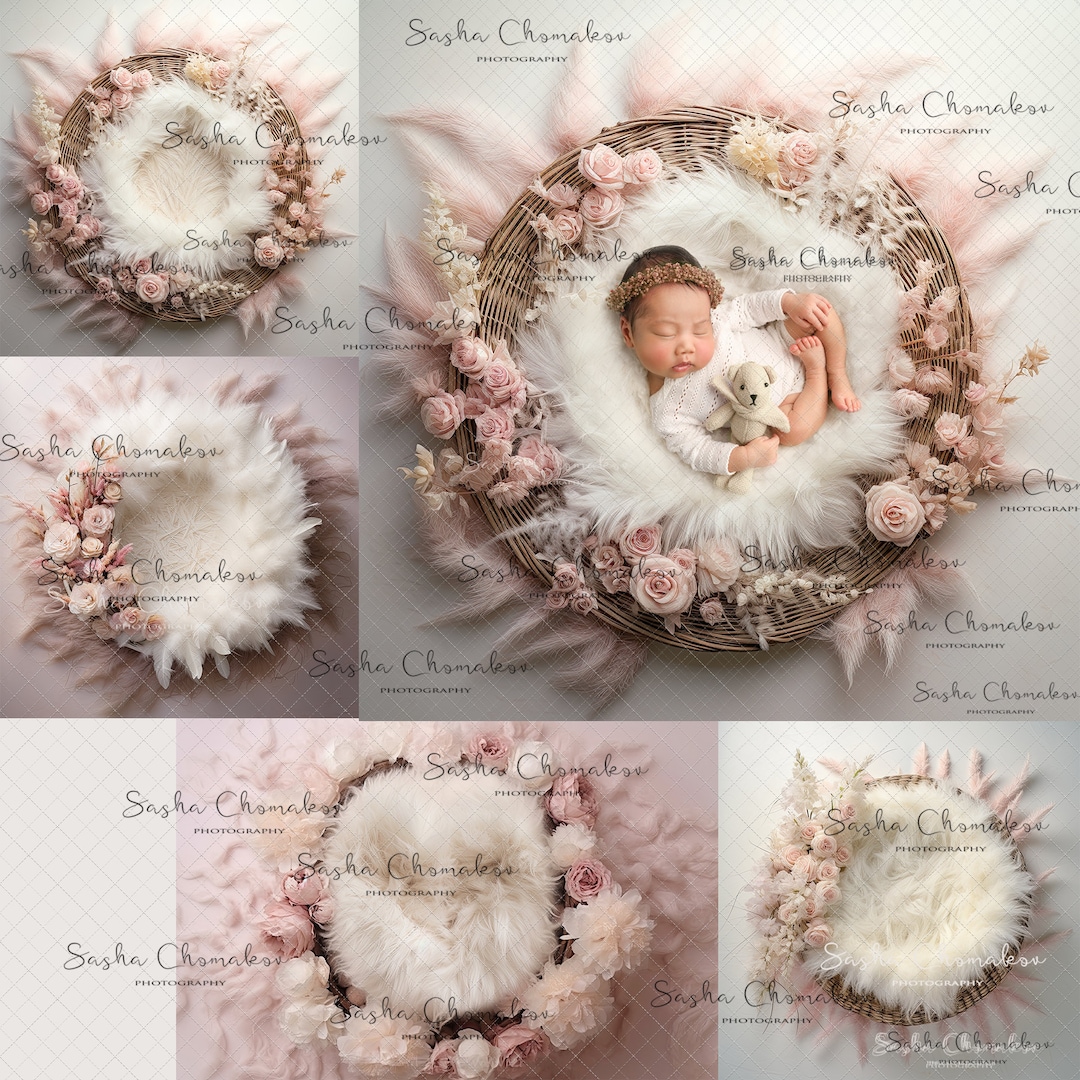 AI Generated 4 JPEG Files Digital Backdrop, Background Newborn Baby ...
