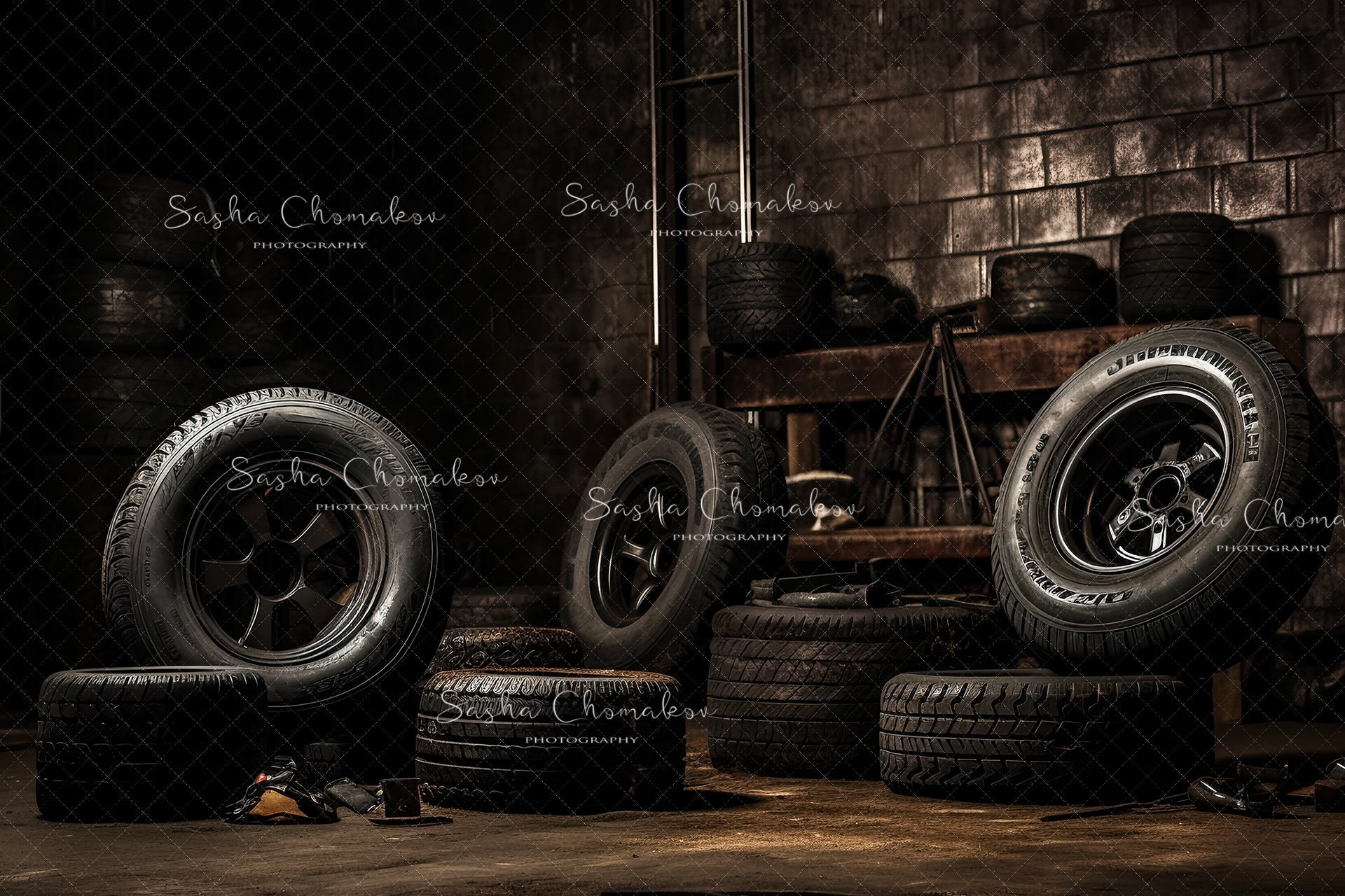 4 Files Digital Backgrounds , Backdrops Overlays Vintage Rusty Tires ...