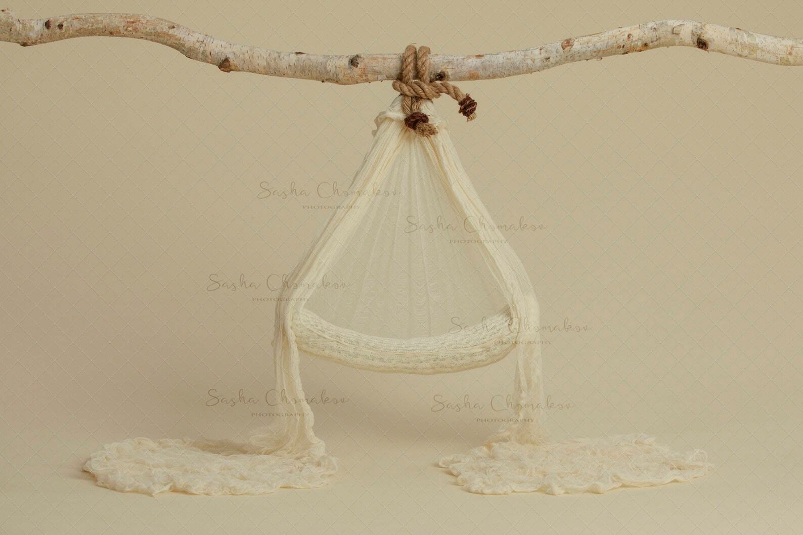 Digital Backdrop, Background Newborn Baby Girl or Boy Cream Hanging on ...