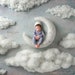 Digital Backdrop, Background Newborn Baby Girl Boy Light Moon White ...