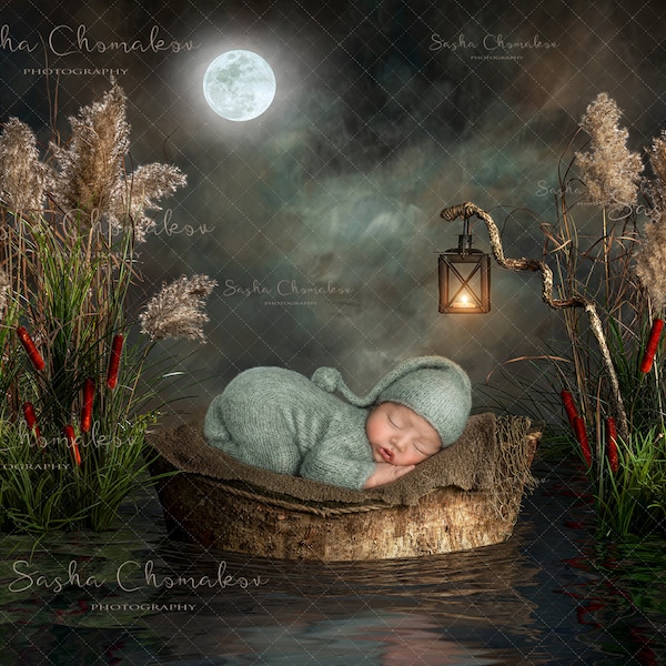 Hunting Newborn Digital Background - Etsy