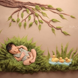 Digital Backdrop, Background Newborn Baby Girl or Boy Under the Tree ...