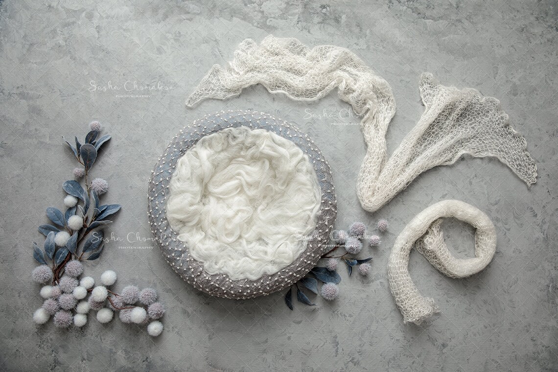 Digital Backdrop, Background Newborn Baby Girl or Boy Gray Overhead ...