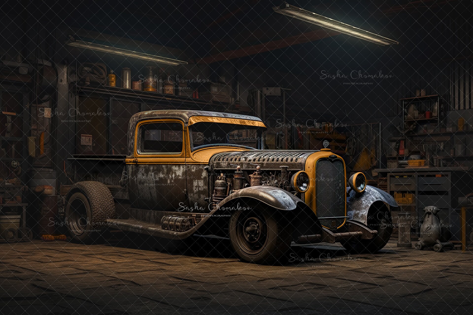 3 Different Digital Backgrounds , Backdrops Overlays Vintage Cars ...