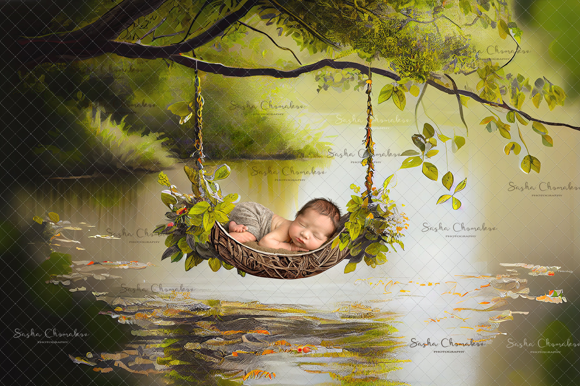 Digital Backdrop, Background Newborn Baby Girl or Boys , Hand Painted ...