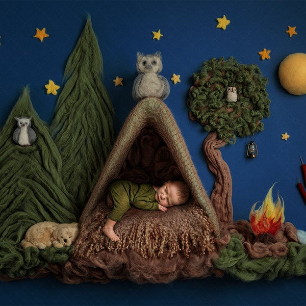 Hunting Newborn Digital Background - Etsy