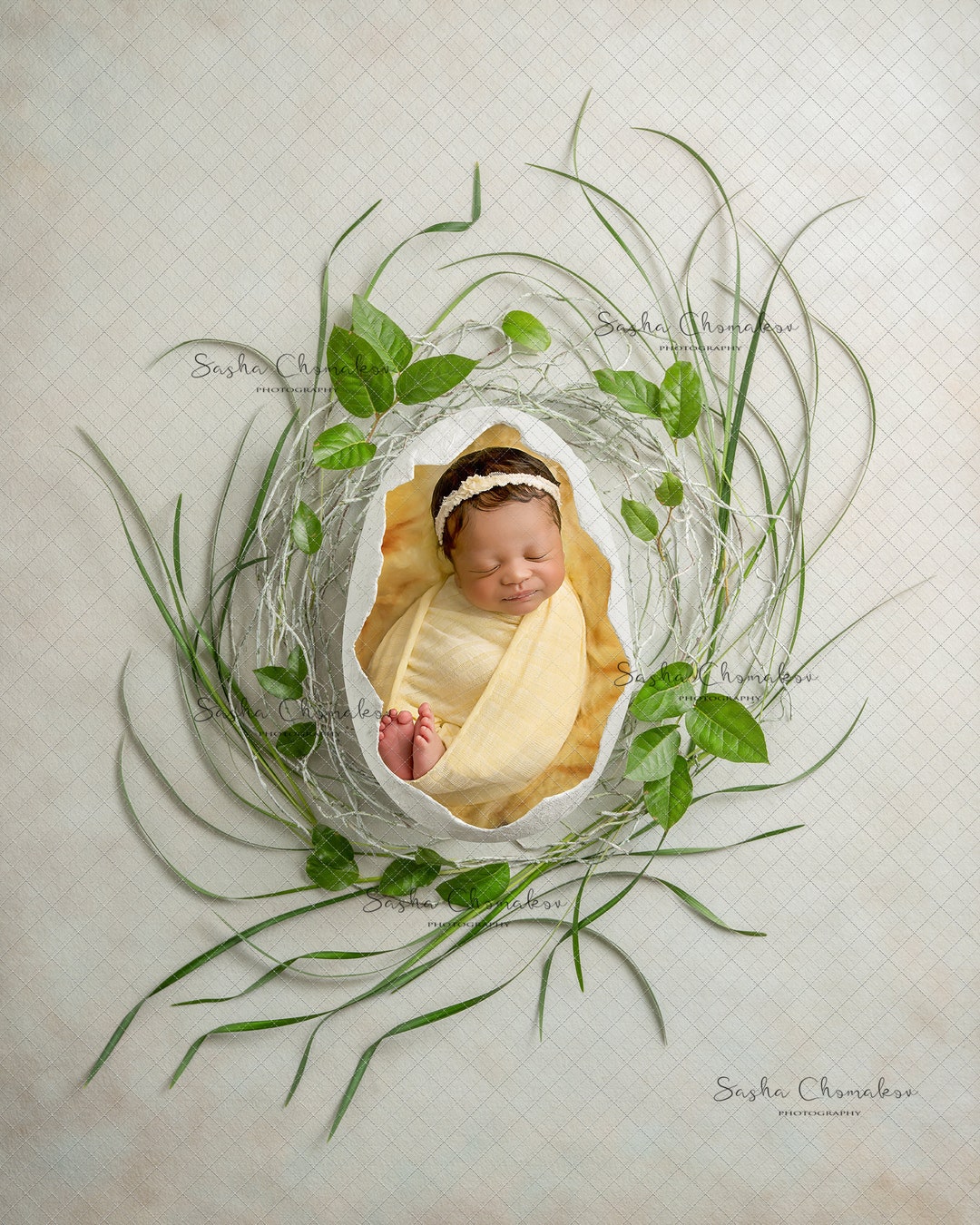 Digital Backdrop Background Newborn Girl or Boy Easter Spring Overhead ...