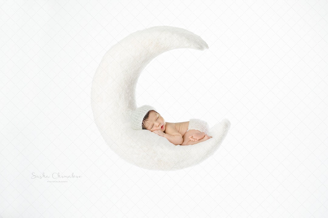 Digital Backdrop, Background Newborn Baby Girl Toddler White Moon - Etsy