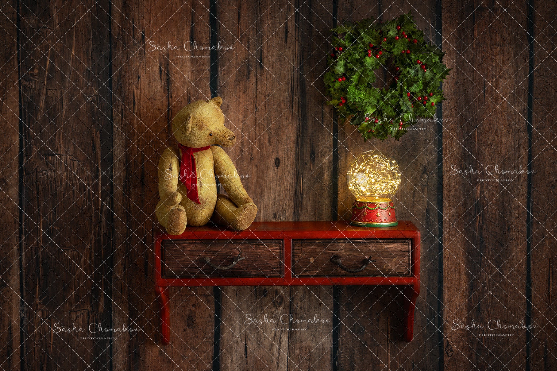 Digital Backdrop Background Newborn Girl or Boy Sitter Christmas Red ...