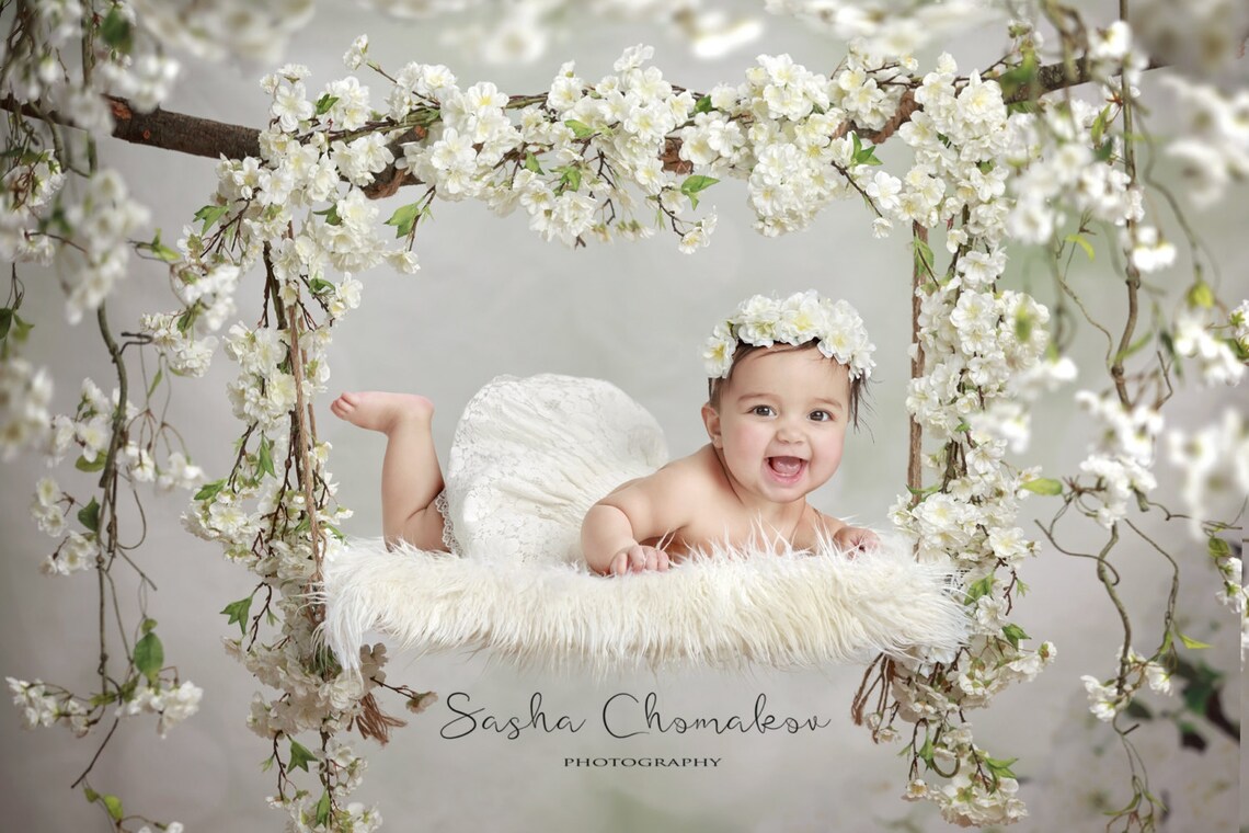 Digital Backkdrop Background Newborn Todler 6 Months Old Baby Girl ...