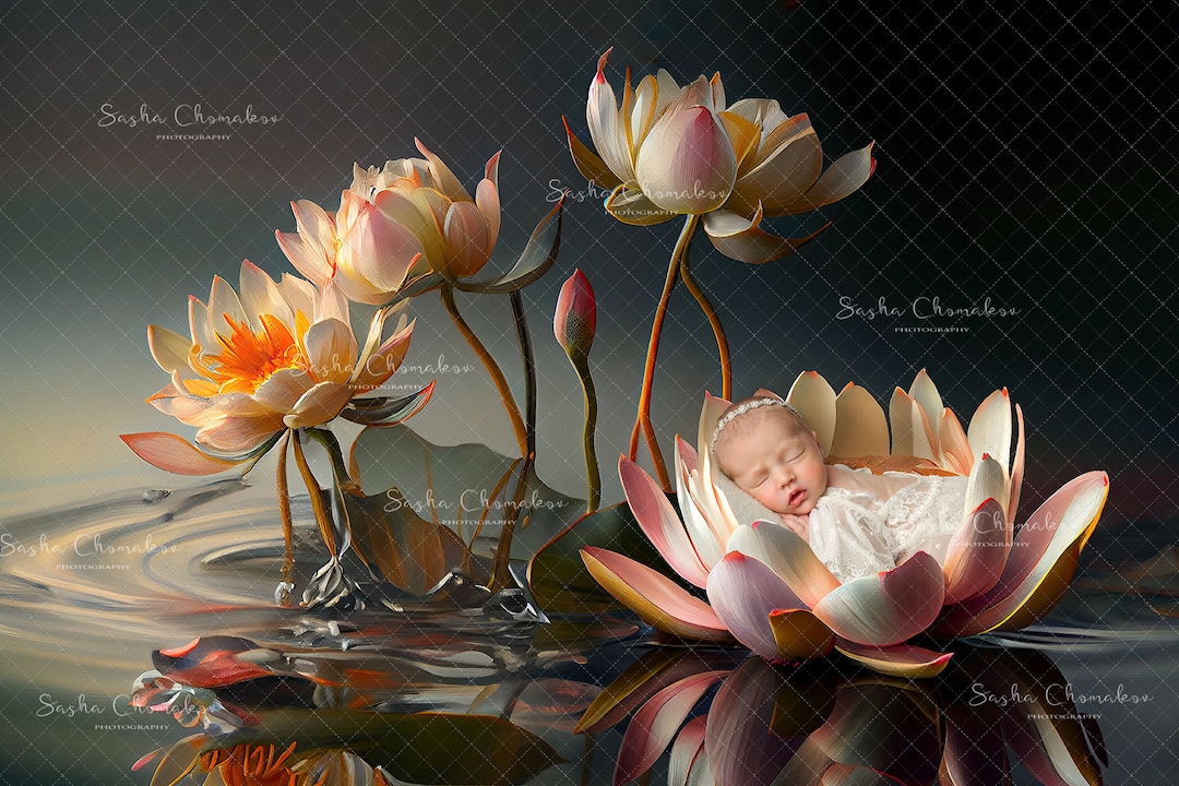 Digital Backdrop, Background Newborn Baby Girl , Hand Painted Pink ...