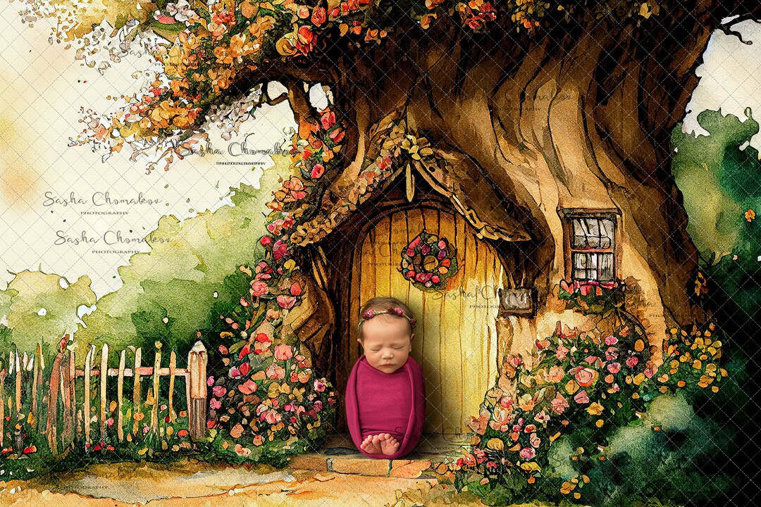 Digital Backdrop Background Newborn Baby Boy Girl Yellow Red Blooming ...