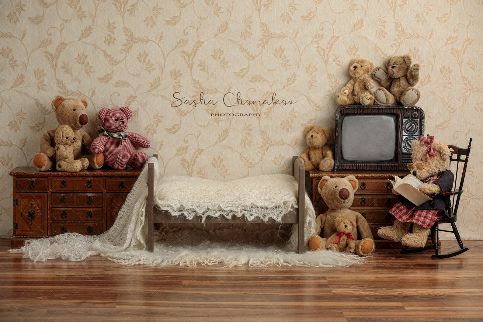 Digital Backdrop Background Newborn Baby Girl or Boy Teddy - Etsy