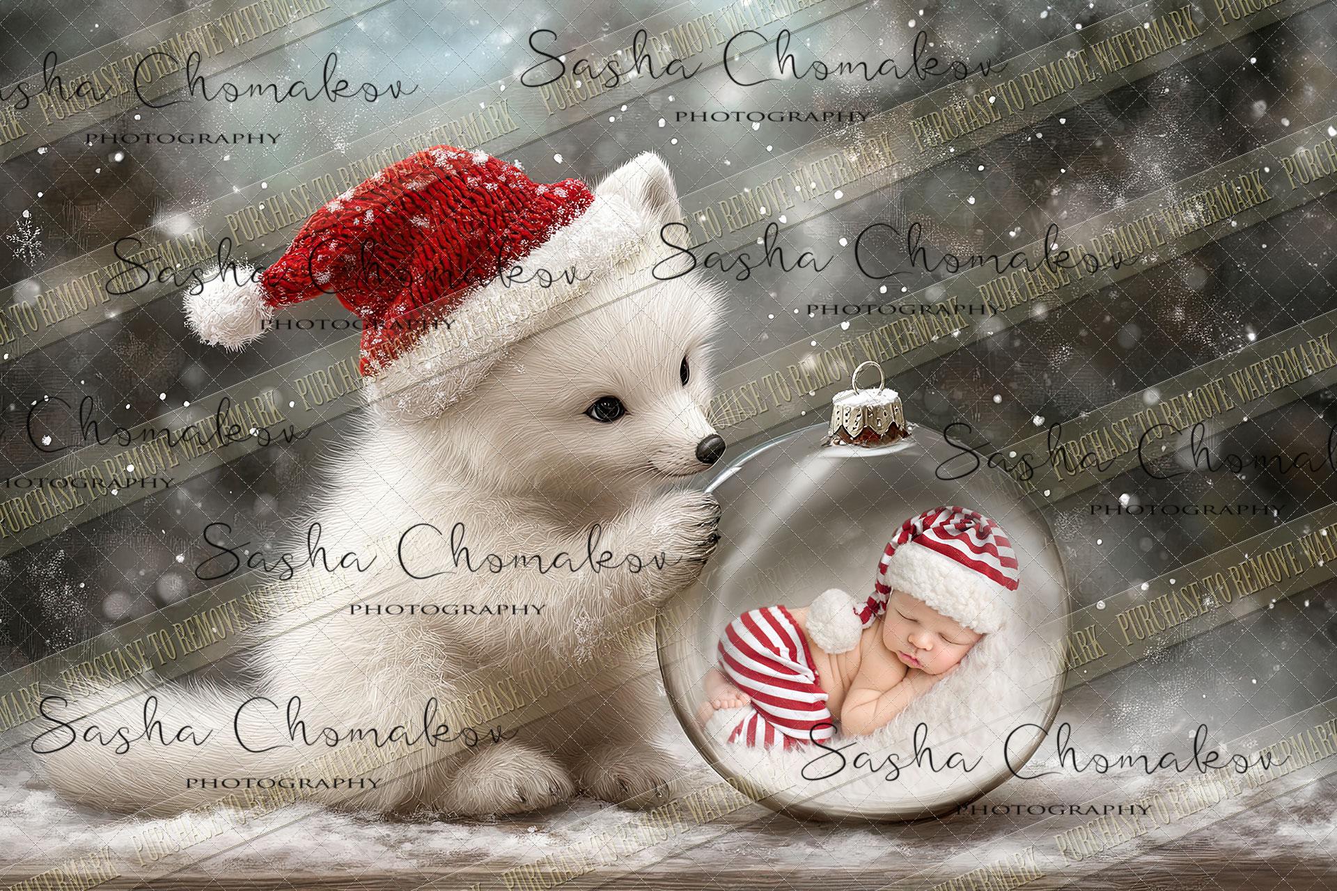 Digital Backdrop, Background Newborn Baby Girl Boy Christmas Glass ...