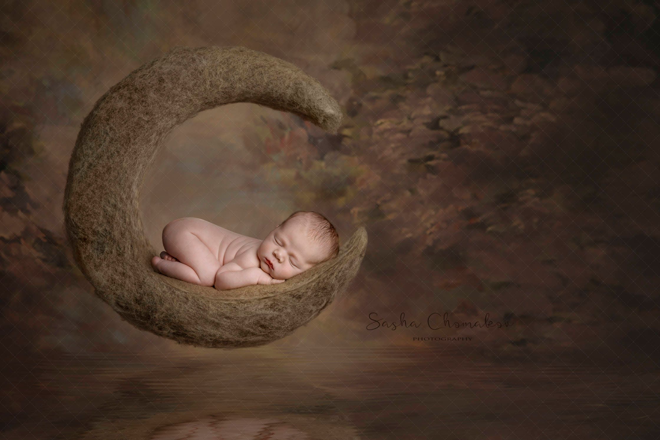 Digital Backdrop, Background Newborn Baby Girl Toddler Moon Fall Brown ...