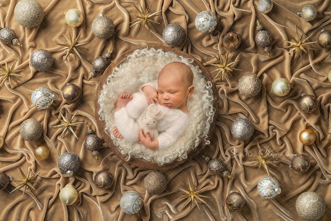Digital Backdrop Background Newborn Girl or Boy Cream White Overhead ...