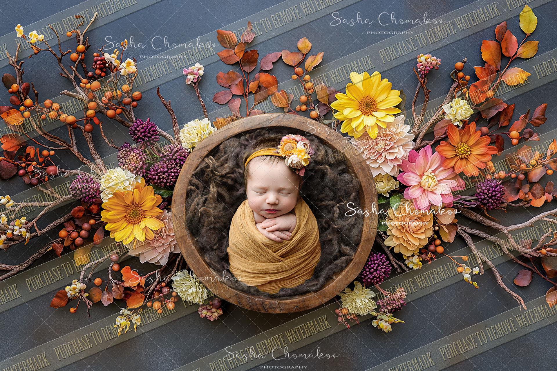 Digital Backgrounds Backdrops Newborn Baby Boy Girl Ai Generated Fall ...