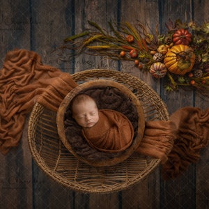 Digital Backdrop Background Newborn Baby Girl Boy Bowl Dark Brown ...