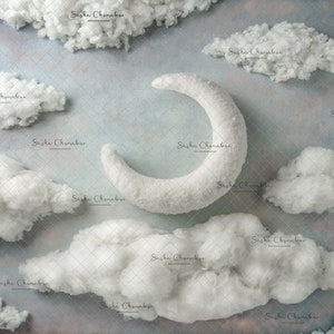 Digital Backdrop, Background Newborn Baby Girl Boy Light Moon White ...
