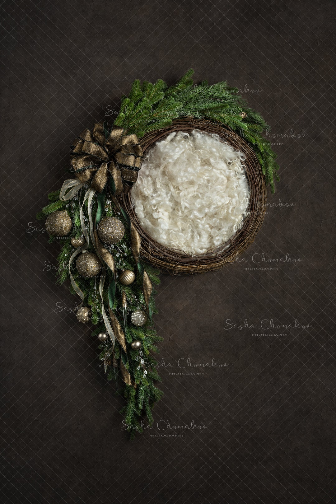 Digital Backdrop, Background Dark Newborn Baby Girl or Boy Dark Bronze ...