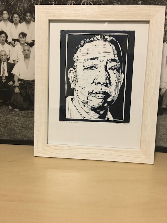Linocut Portrait of Henry S Okazaki Martial Arts Master From | Etsy