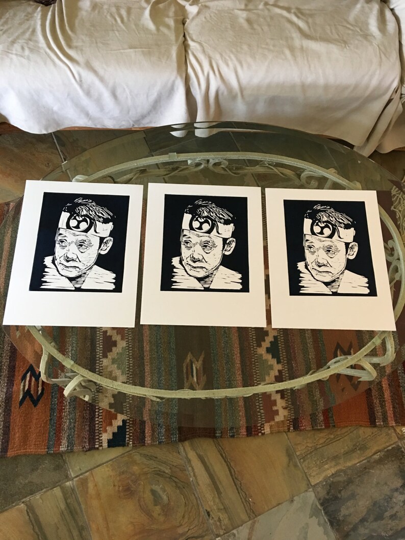 Linocut Portrait Hand Made Hand Printed of Master of - Etsy