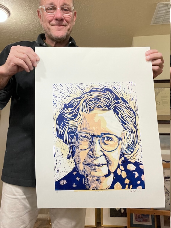 Miep Gies a Linocut Portrait 24 X 18 by Tom | Etsy