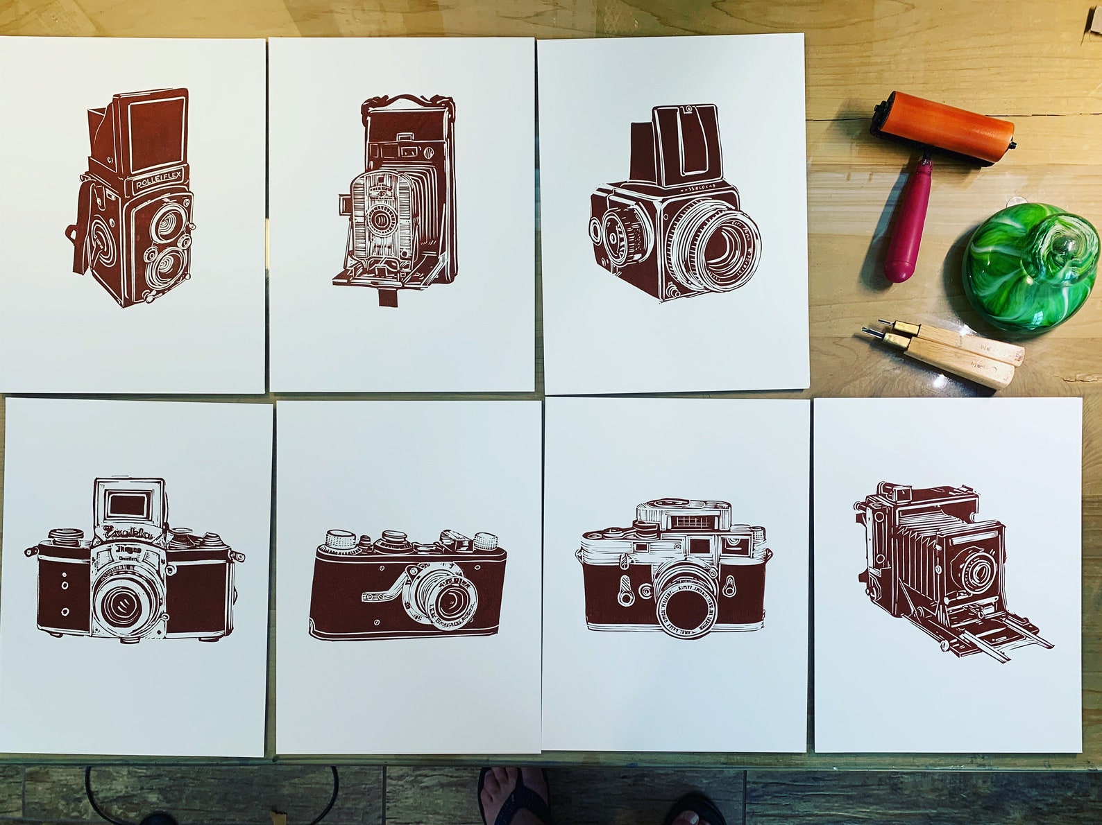 Linocut Print, Edition of 50, of the Nikon F Camera, by Tom Callos - Etsy