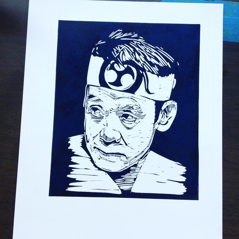Linocut Portrait Hand Made Hand Printed of Master of - Etsy