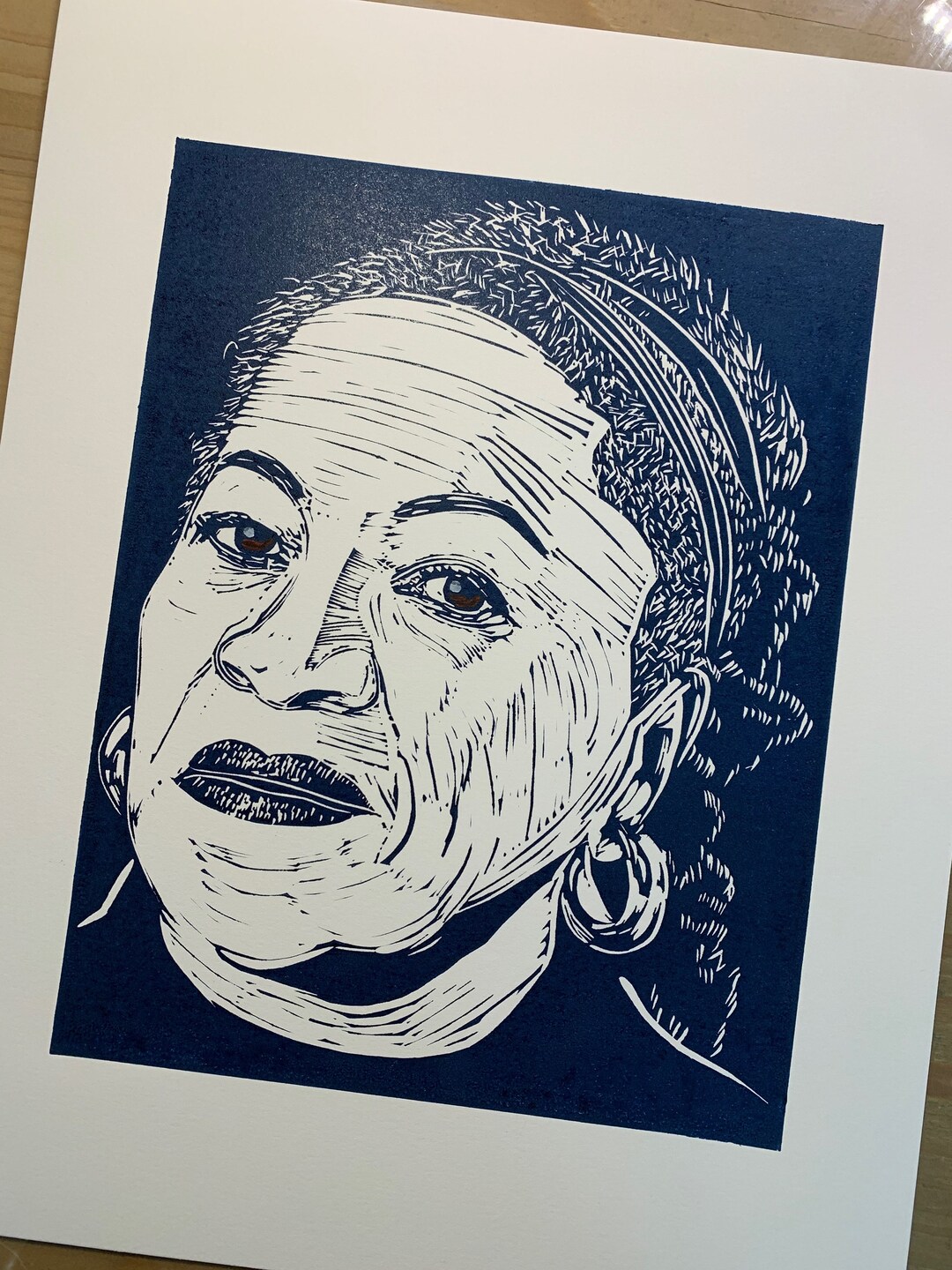 Toni Morrison in Linocut, by Tom Callos. Carved and Printed by Hand. - Etsy