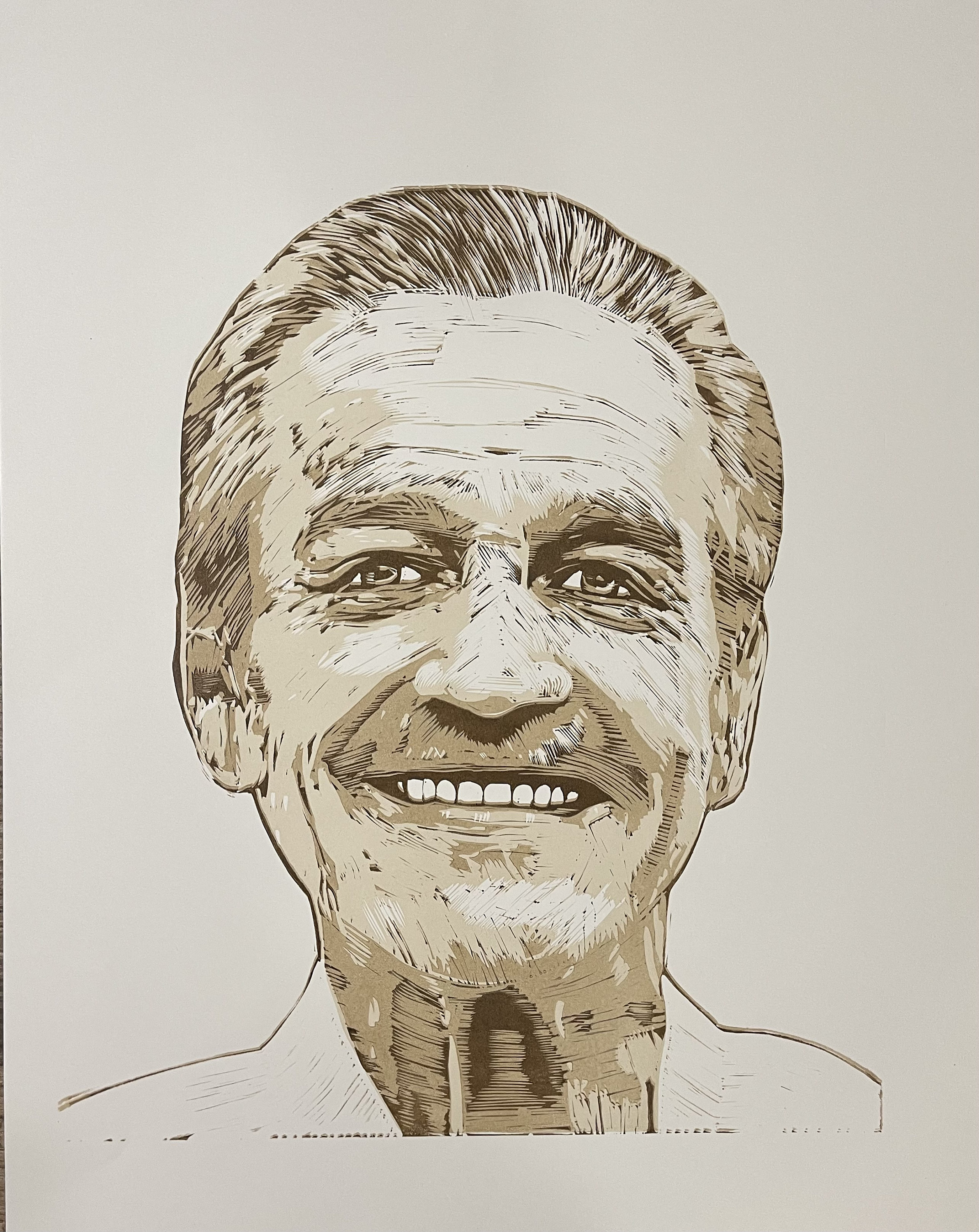Robson Gracie Linocut Portrait by Tom Callos - Etsy