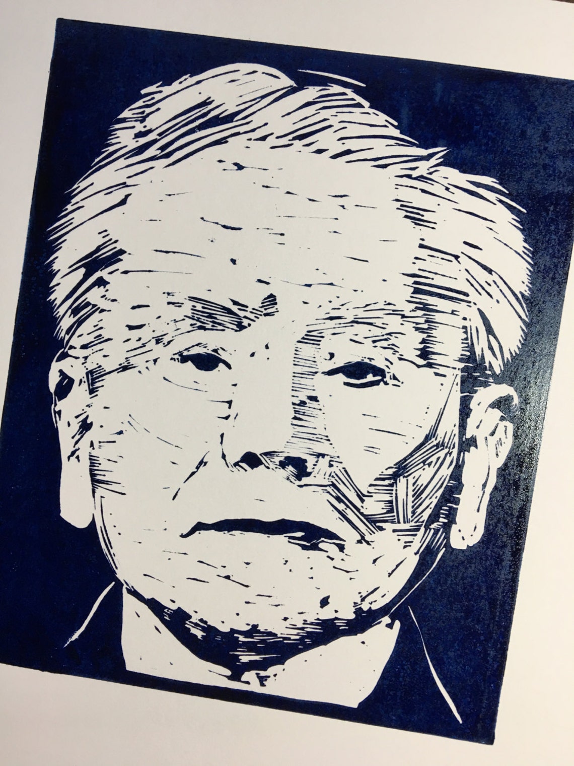 Linocut Portrait of Shotokan Founder, Gichin Funakoshi by Tom Callos - Etsy