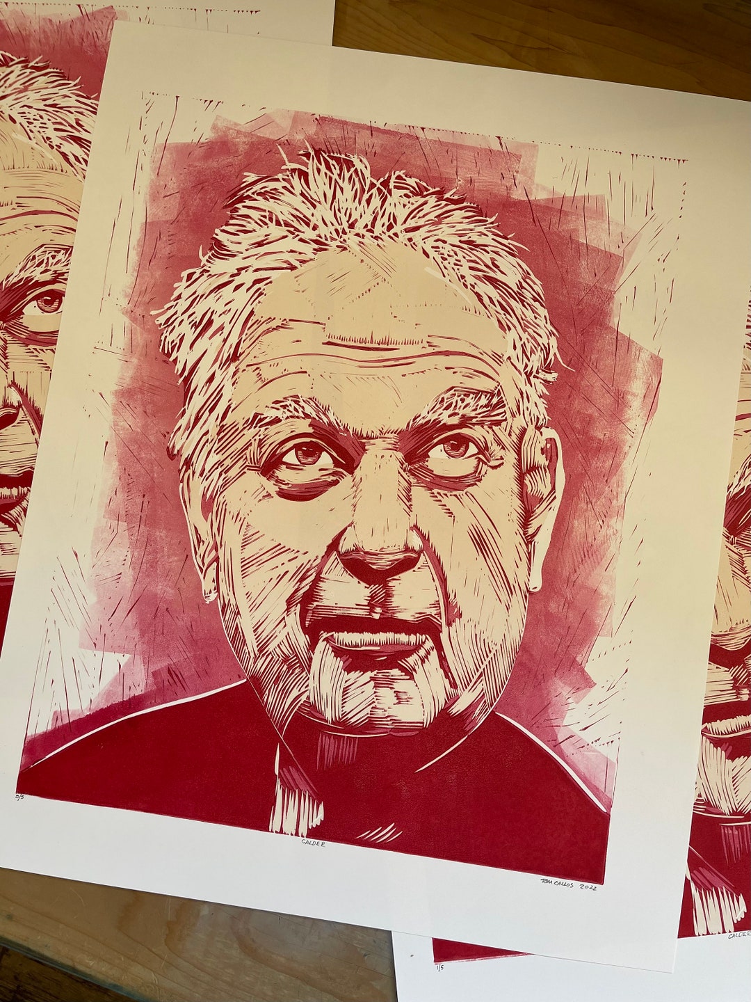 Portrait of Alexander Calder, in Linocut, by Tom Callos, Limited ...