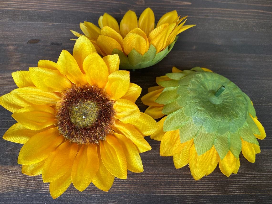 24pcs Artificial Sunflower Heads Silk Flower Floral | Etsy
