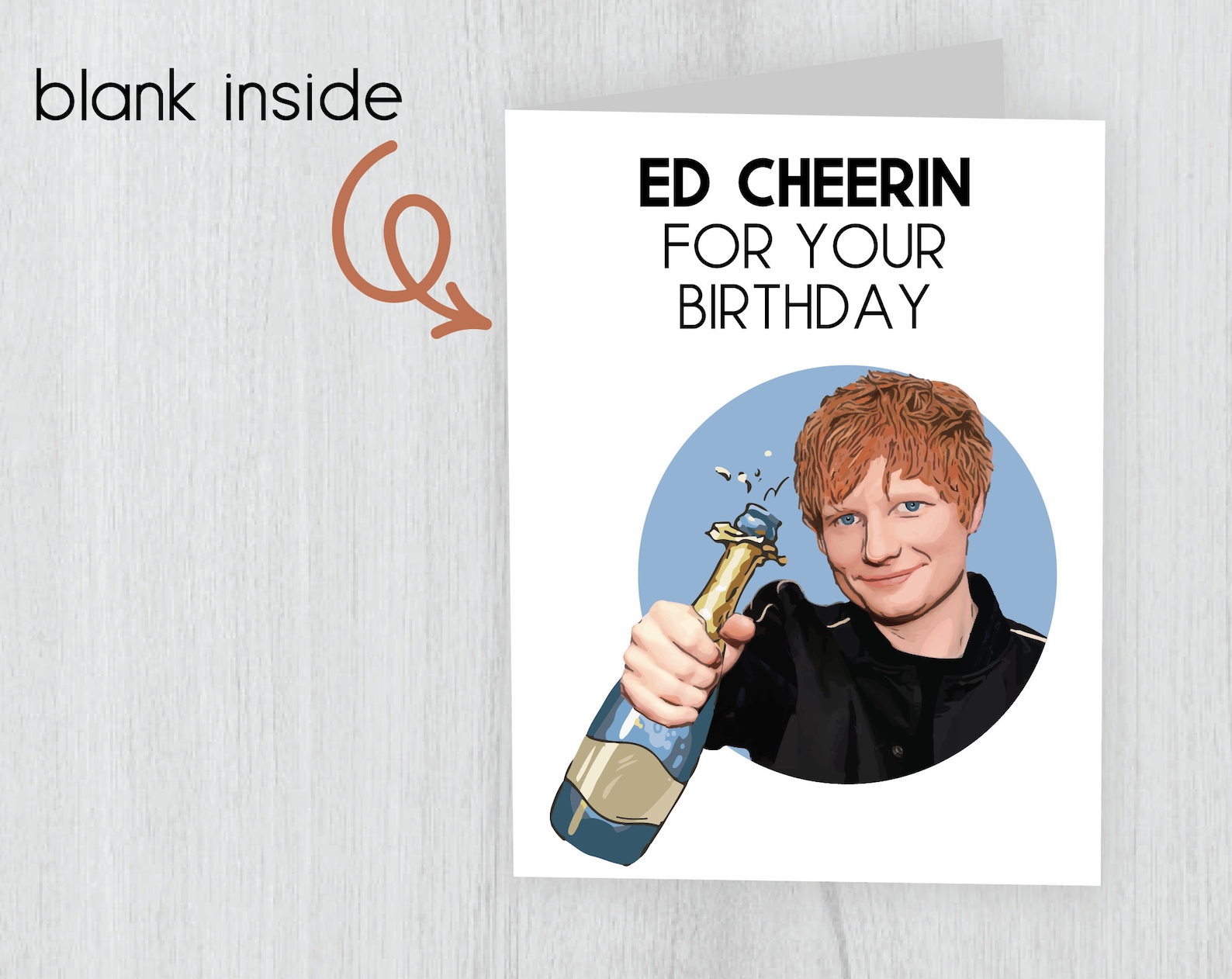 Ed Sheeran Birthday Card | "ed Cheerin" | 5x7 Digital Download - Etsy