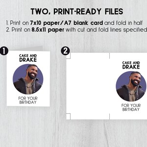 Drake Birthday Card cake and Drake 5x7 Digital Download - Etsy