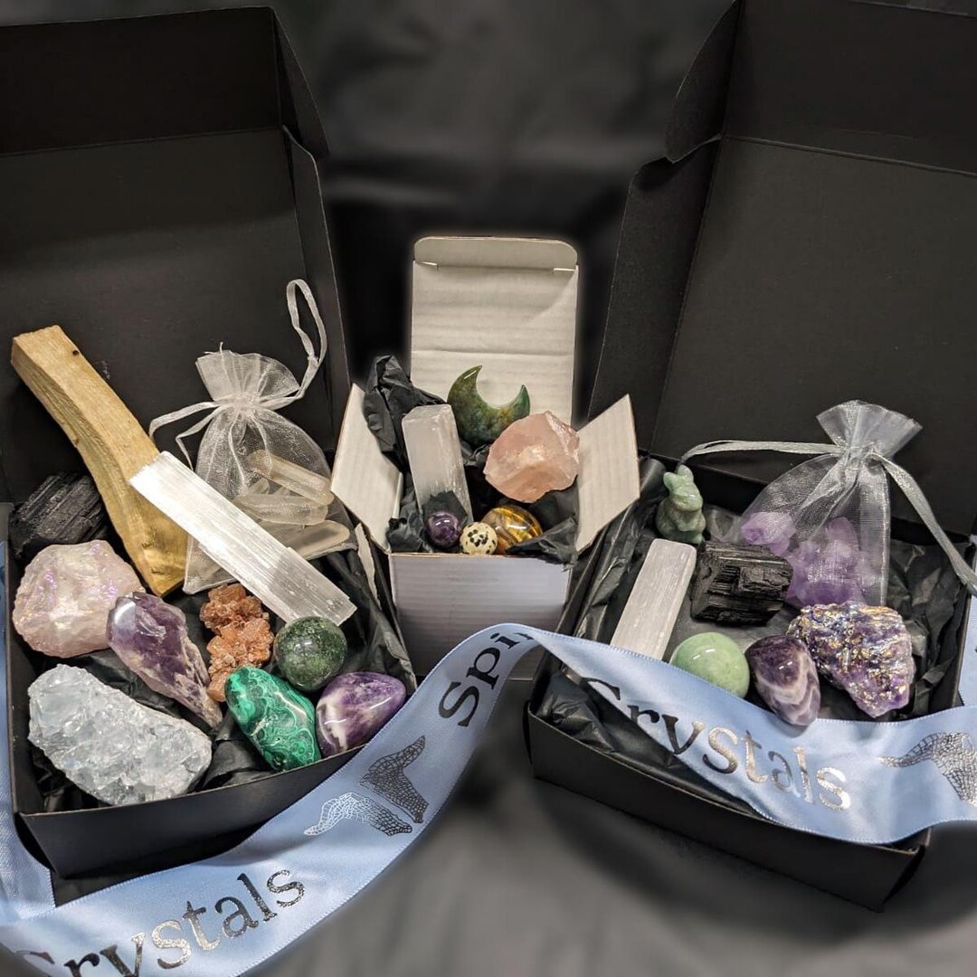 Crystal Mystery Box: Healing Crystals & Carvings, Spiritual Gift Set - Etsy