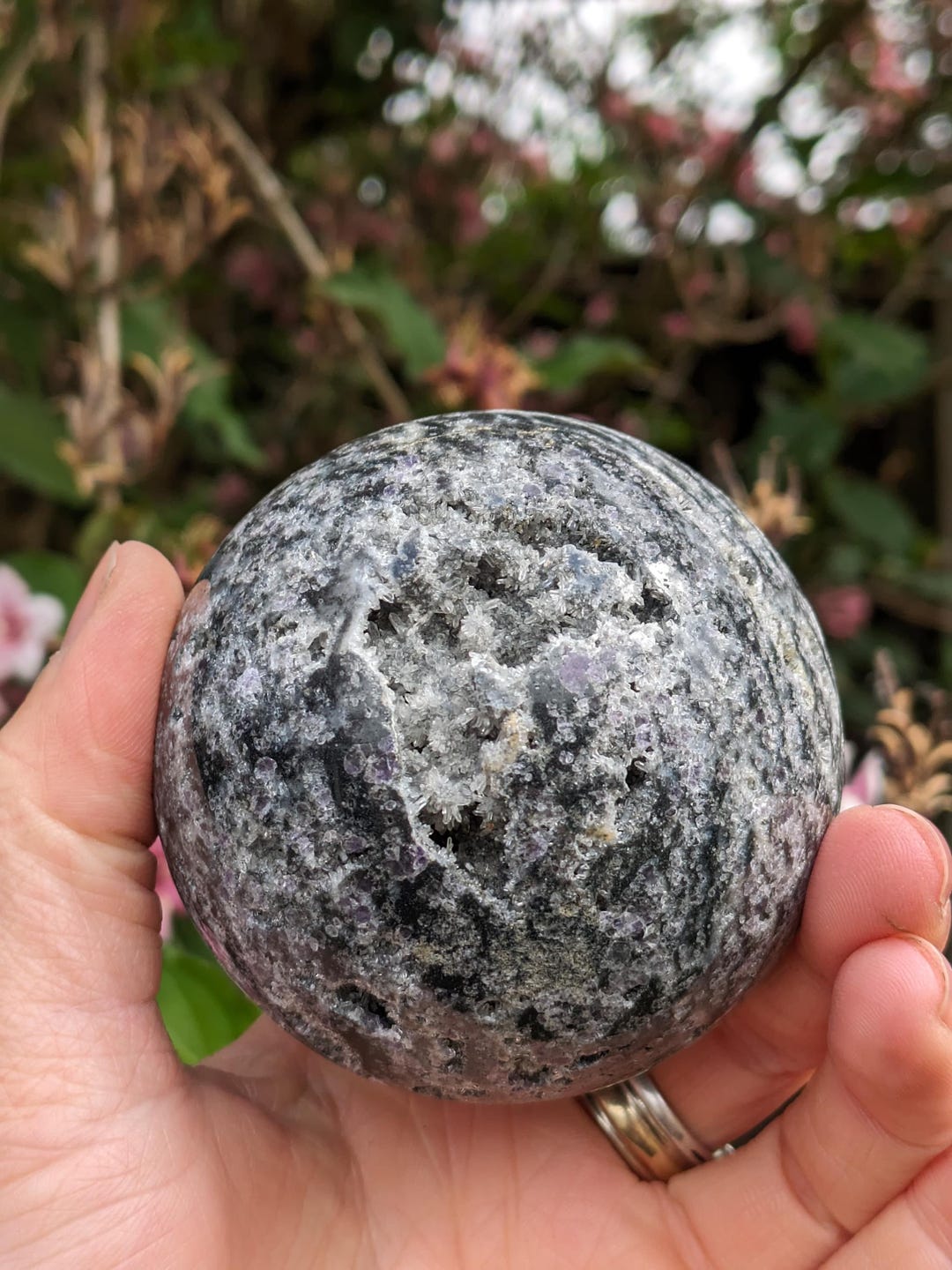 Druzy Sphalerite Sphere With Fluorite: Large Crystal Orb (7.5cm) - Etsy
