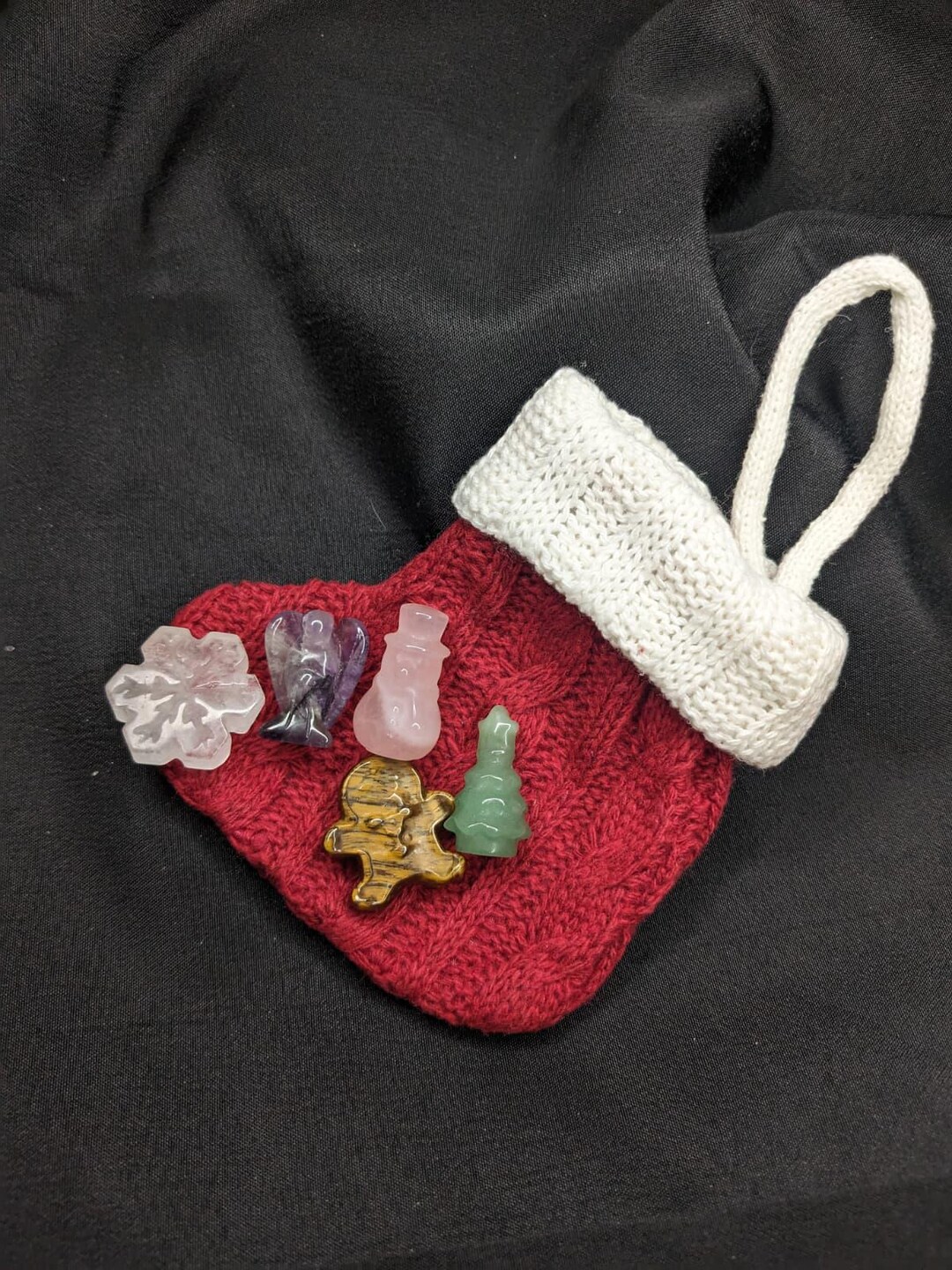Christmas Crystal Stocking Gift Set – Mini Gemstone Carvings Snowman ...
