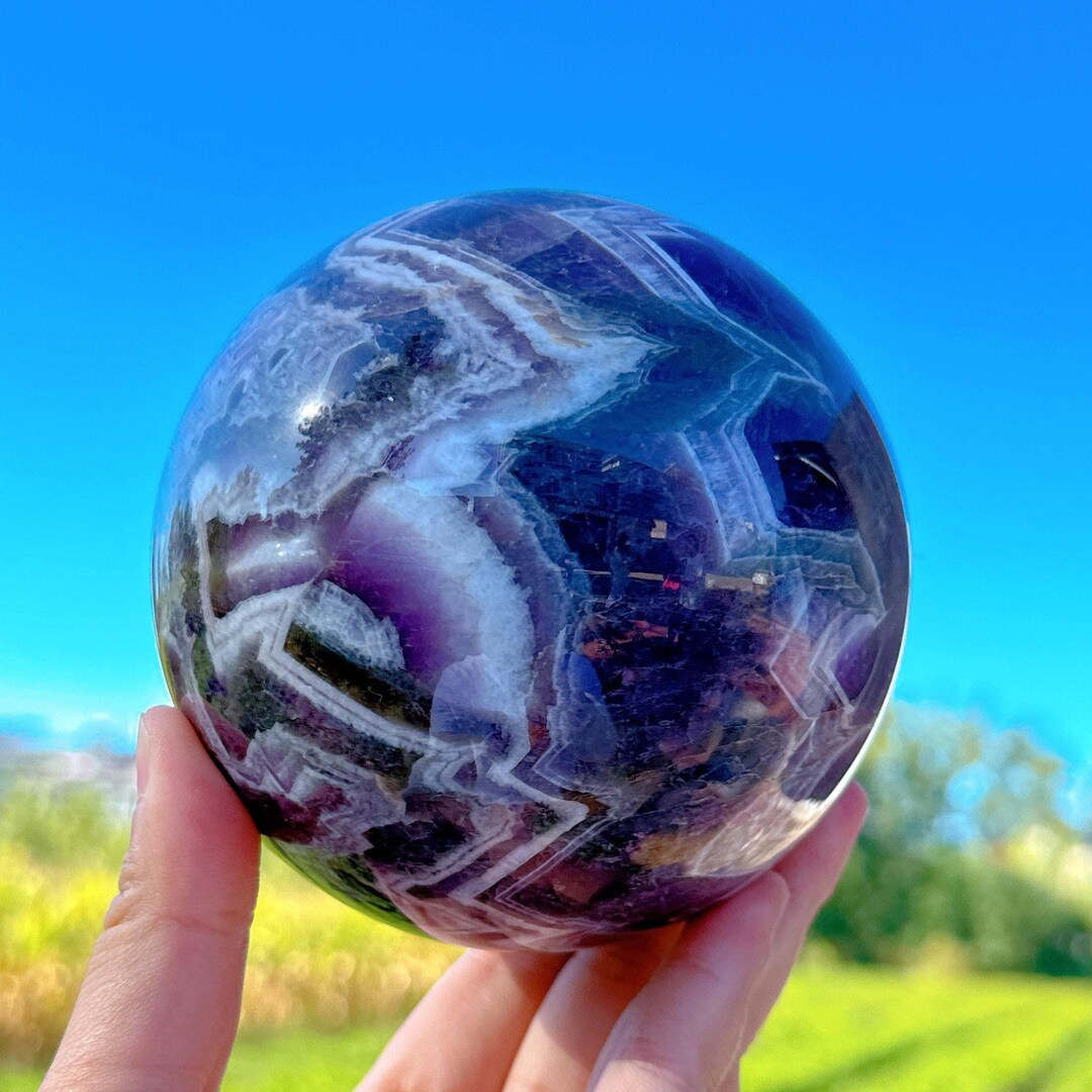 Amethyst Crystal Sphere – Healing Gemstone Ball for Meditation ...