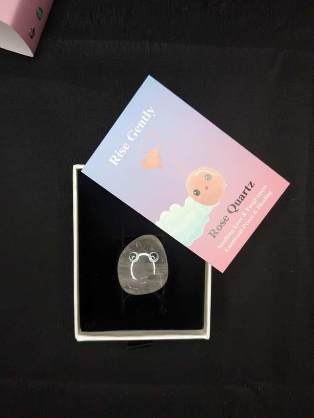 Rose Quartz Crystal Buddy Gift Box - 'rise Gently' Companion - Etsy