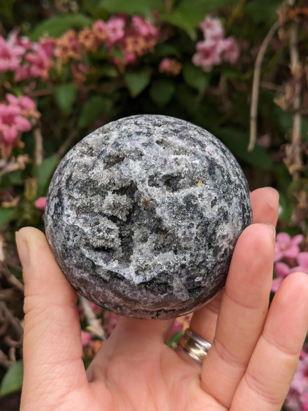 Druzy Sphalerite Sphere: Large Crystal Ball With Fluorite - Etsy
