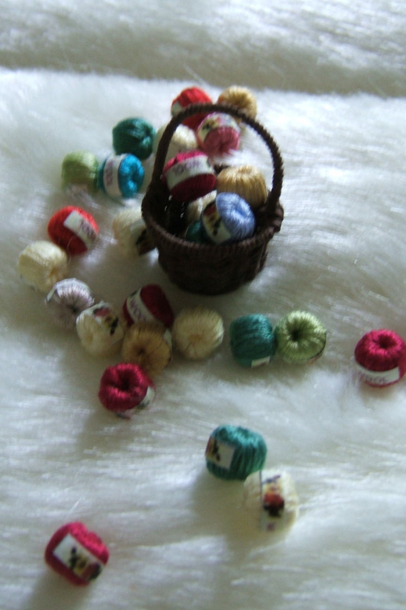 Six Dollhouse Miniature Needlework Wool Yarn Balls - Etsy