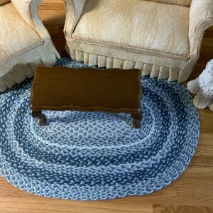 Large Hand Braided Dollhouse Miniature Rug, Varigated Blues 181 - Etsy