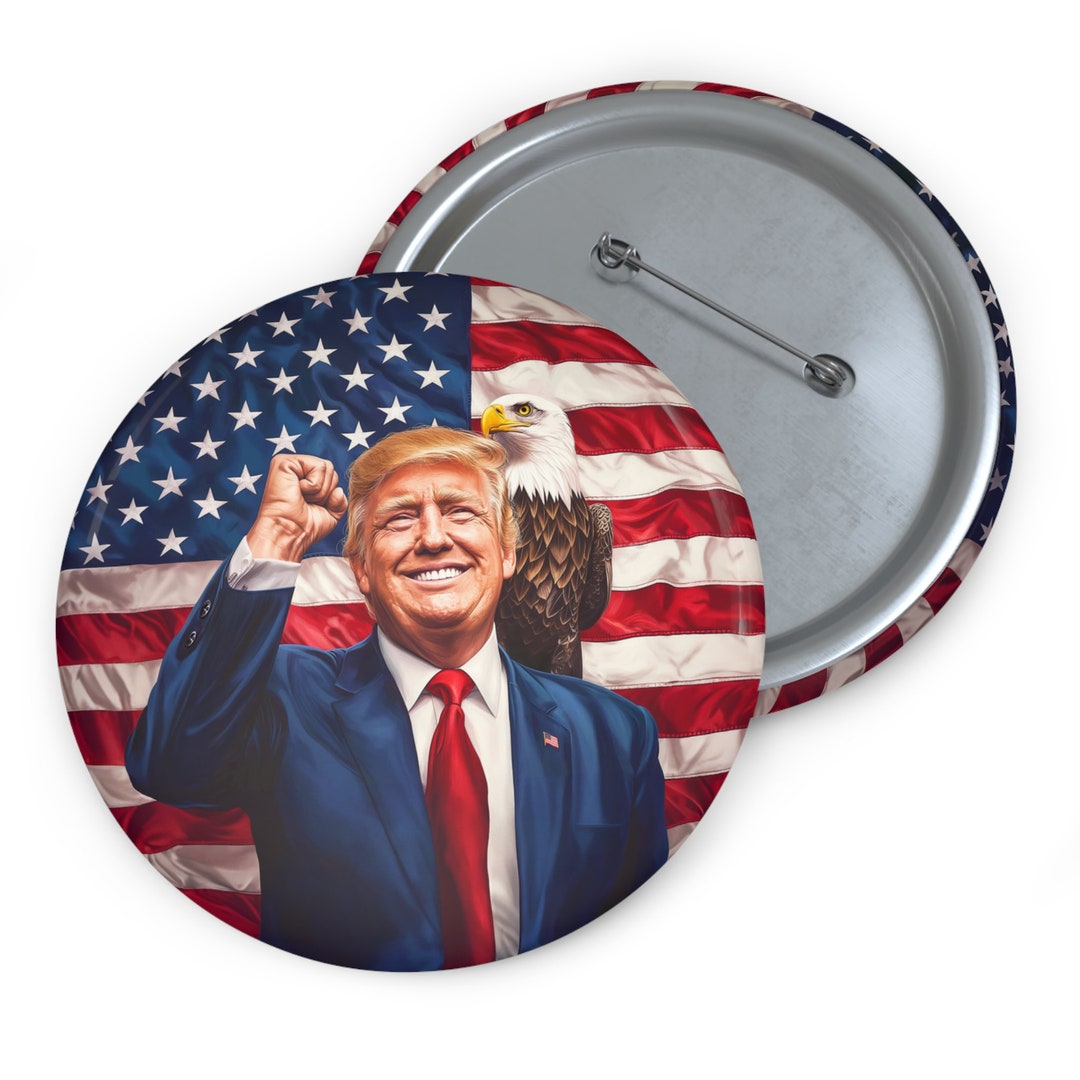 2024 TRUMP Button Election Republican Campaign MAGA Button Pin Badge ...