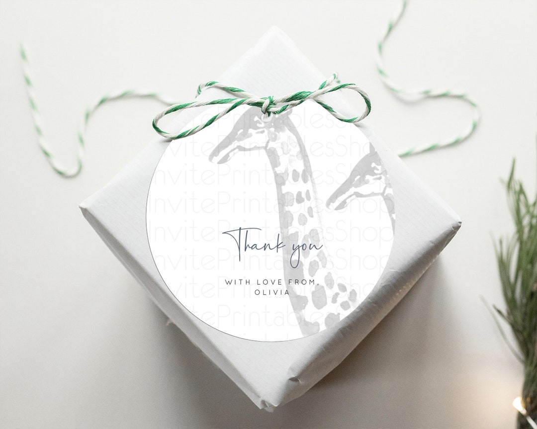 Giraffe Thank You Tags Giraffe Thank You Gift Tags Giraffe Party Favor ...