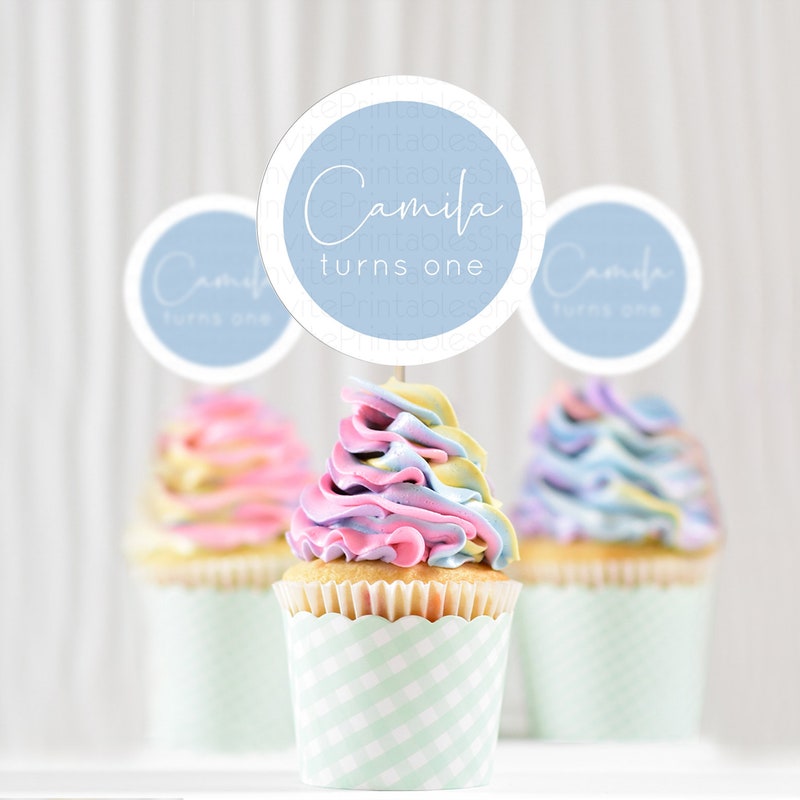Blue Cupcake Toppers - Etsy